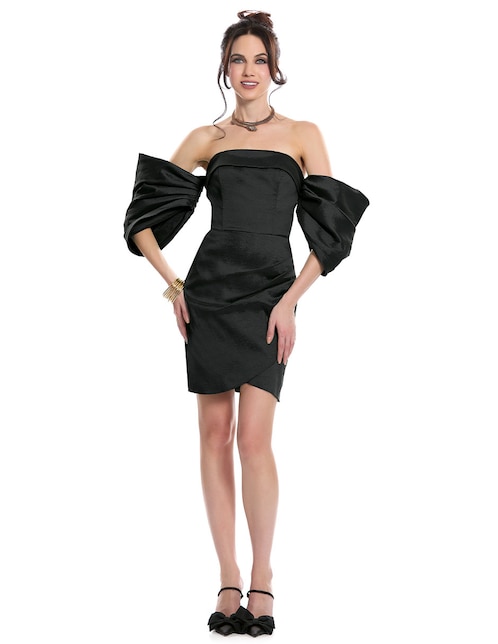Vestido corto de fiesta Eva Brazzi escote bardot 1
