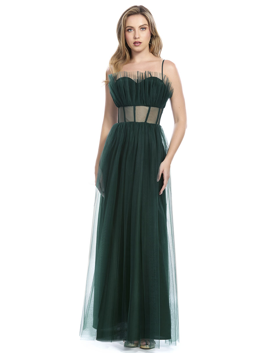 Vestido largo de fiesta Eva Brazzi escote corazón